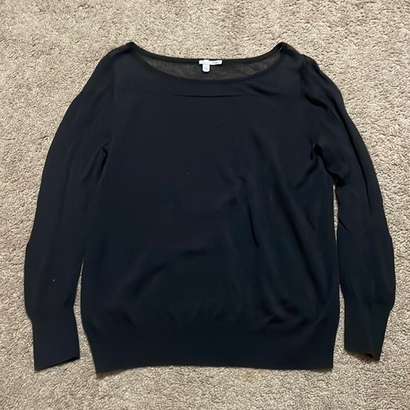 Halogen | Sweaters | Halogen Black Sweater With Sheer Accent | Poshmark